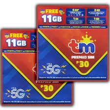 Touch Mobile TM Prepaid LTE & 5G Sim Card with Free 11GB per piece ...