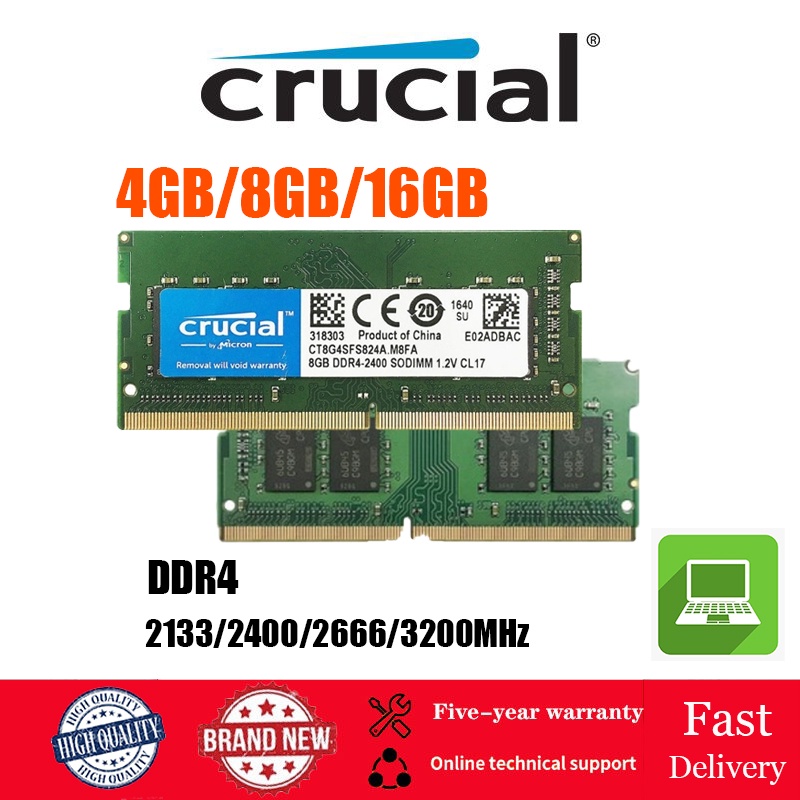 【IN STOCK】Crucial 4GB/8GB/16GB Notebook Memory RAM DDR4 SODIMM 2133/2400/2666/3200MHz 260Pin 1 ...