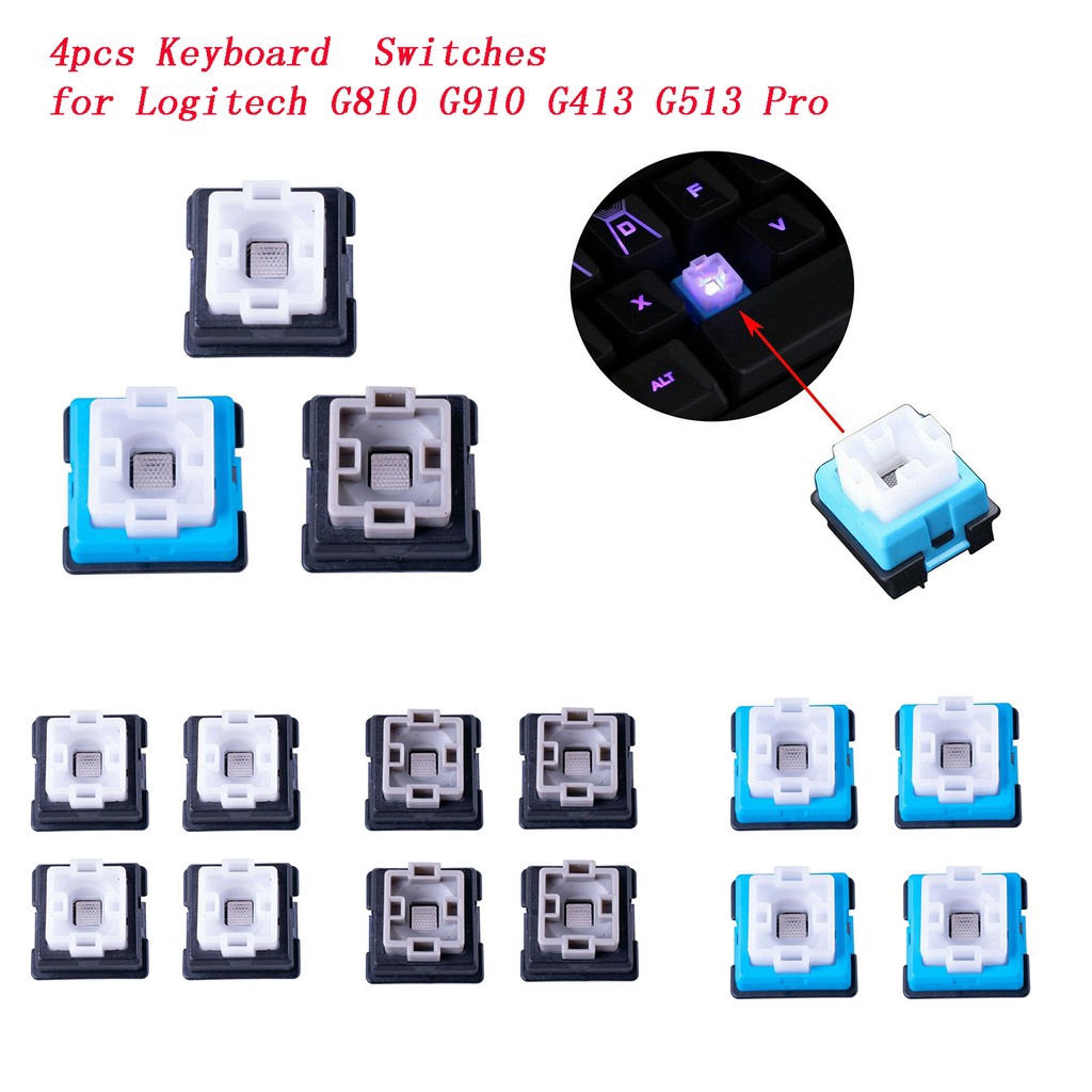 4PCS Romer G-Switches Buttons Key Shaft Replacement for Logitech G810 ...