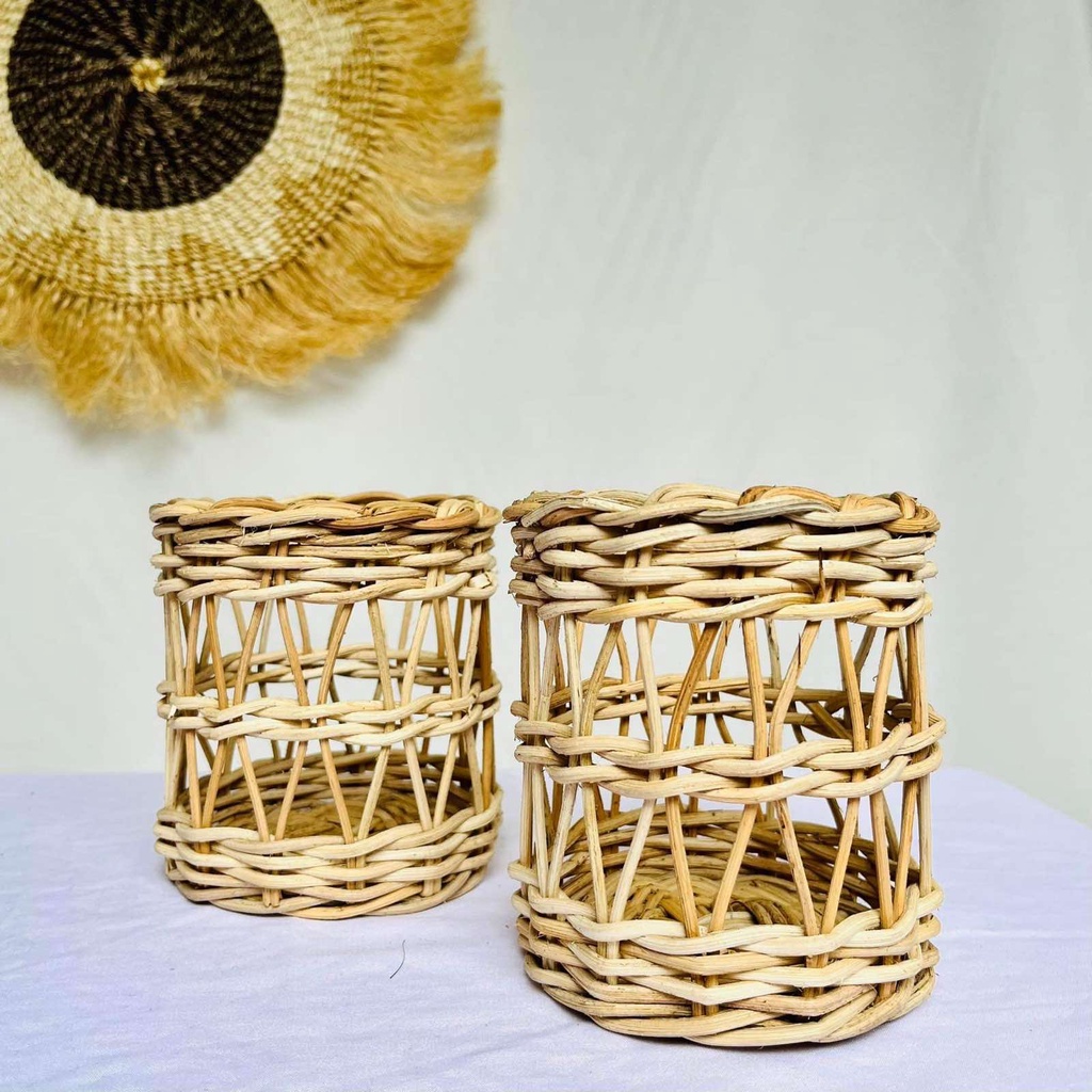 Rattan Pen/untensils/indoor Pot Holder 5x5inches Natural | Shopee ...