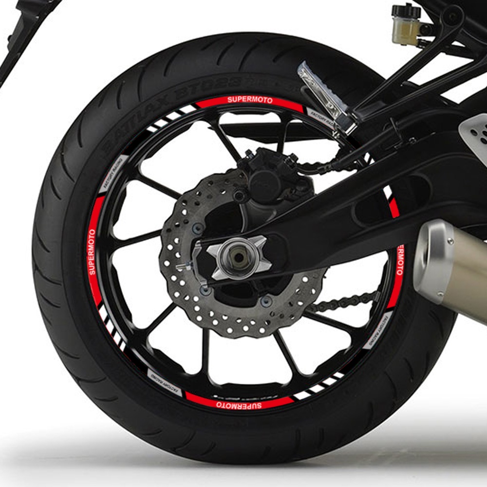 Reflective Motorcycle Strips Wheel Sticker Tire Decals 10" 12" 17" Rim ...