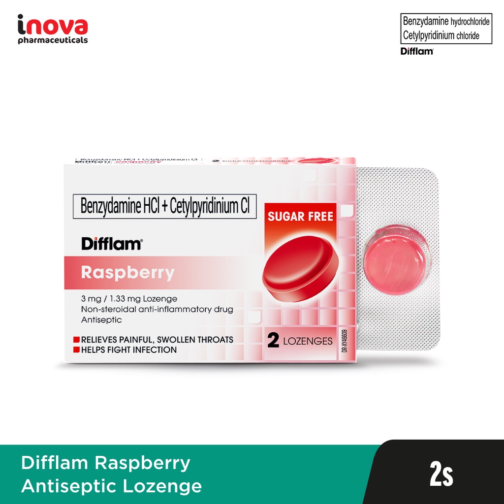 Difflam Raspberry Antiseptic Lozenge 2's | Shopee Philippines