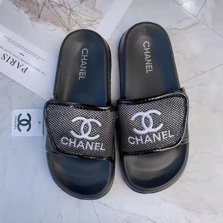 [MF] New Slide for women,Fashion slippers Embroidered Brand name #289 ...