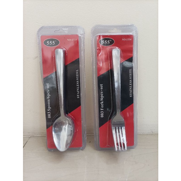 555 Stainless Spoon / Fork Plain 6pcs ( 1333 / 1334 ) | Shopee Philippines