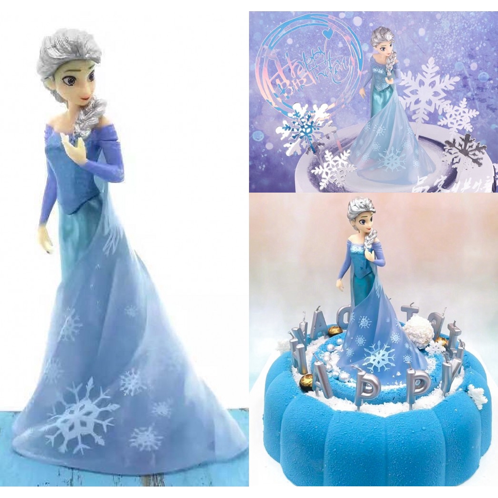 Large Frozen Princess Cake Toppers Elsa Anna Toy Decorations | Shopee ...