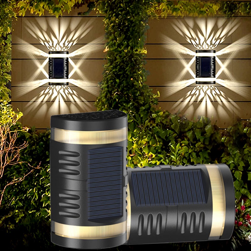 2LED Solar Wall Lamps Outdoor IP65 Waterproof Landscape Lights Smart Street Lantern Modern Porch ...