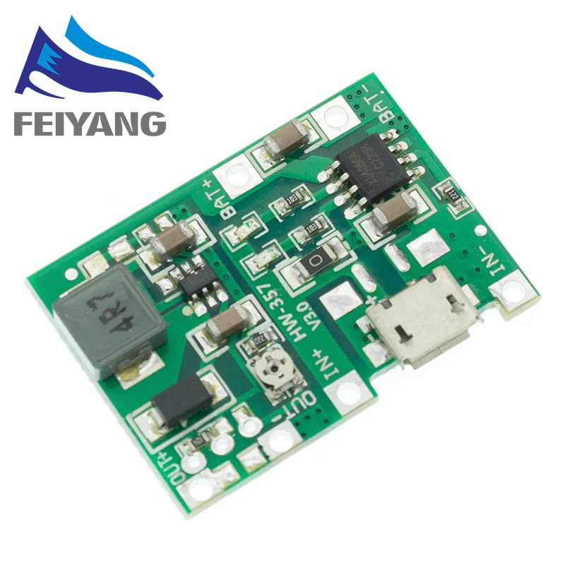 Lithium Li-ion 18650 3.7V 4.2V Battery Charger Board DC-DC Step Up ...