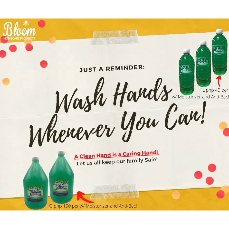 BLOOM ANTIBACTERIAL Liquid Hand wash with Moisturizer (Apple pear scent ...