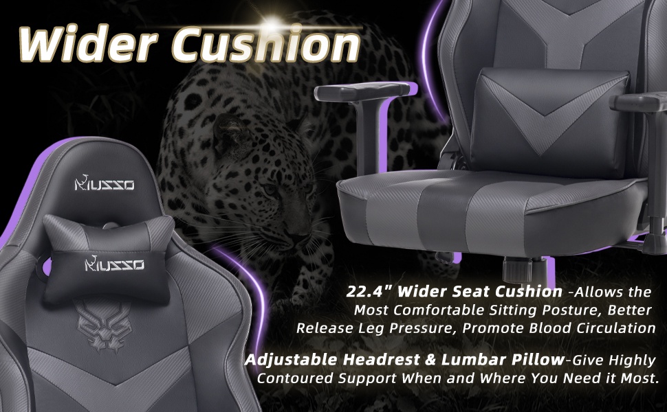 MUSSO Retro Series 249C Gaming Chair with Panther Embroidery Heavy Duty ...