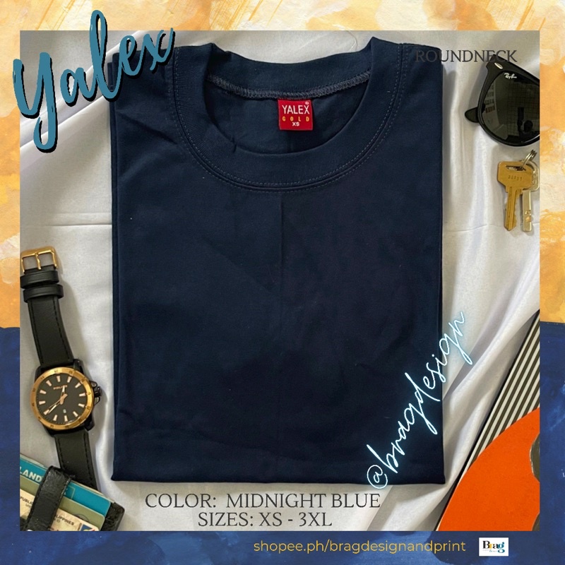 YALEX MIDNIGHT BLUE | ROUNDNECK | Red Label | Plain Shirt | Shopee ...
