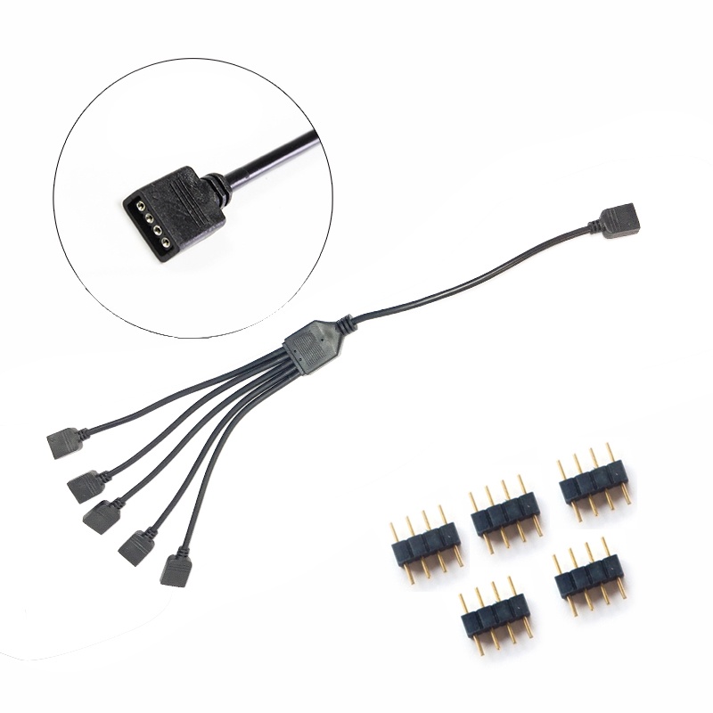 Motherboard ARGB Controller 1 To 3 Wire 5V 3Pin AURA 1 To 5 Turn Wiring ...