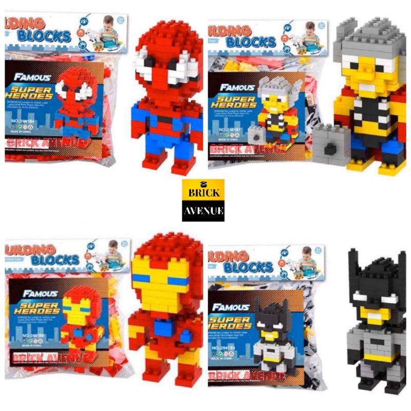 SUPER HERO BUILDING BLOCKS TOYS (Bigger Brick Size) | Shopee Philippines