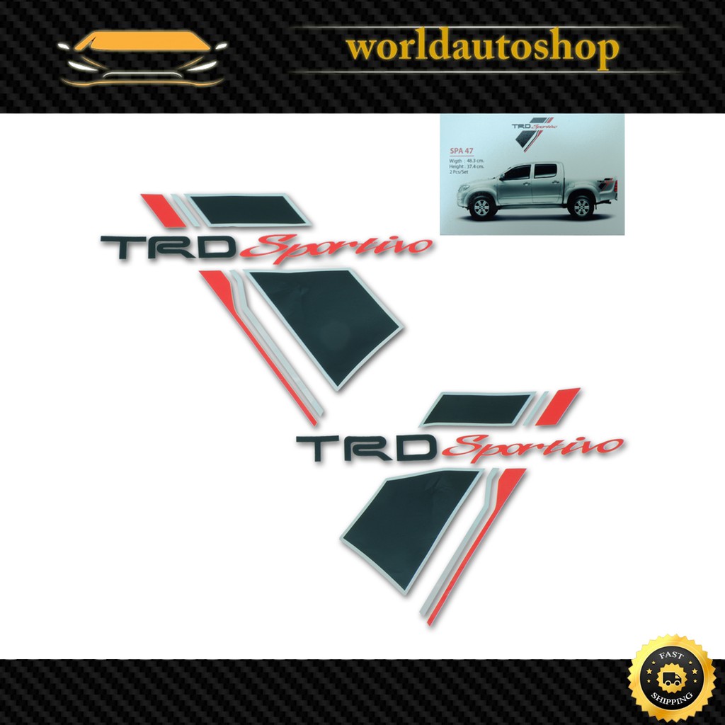 Sticker TRD Sportivo Red Black Hilux Vigo Sr5 Toyota 2 4 Doors Year ...