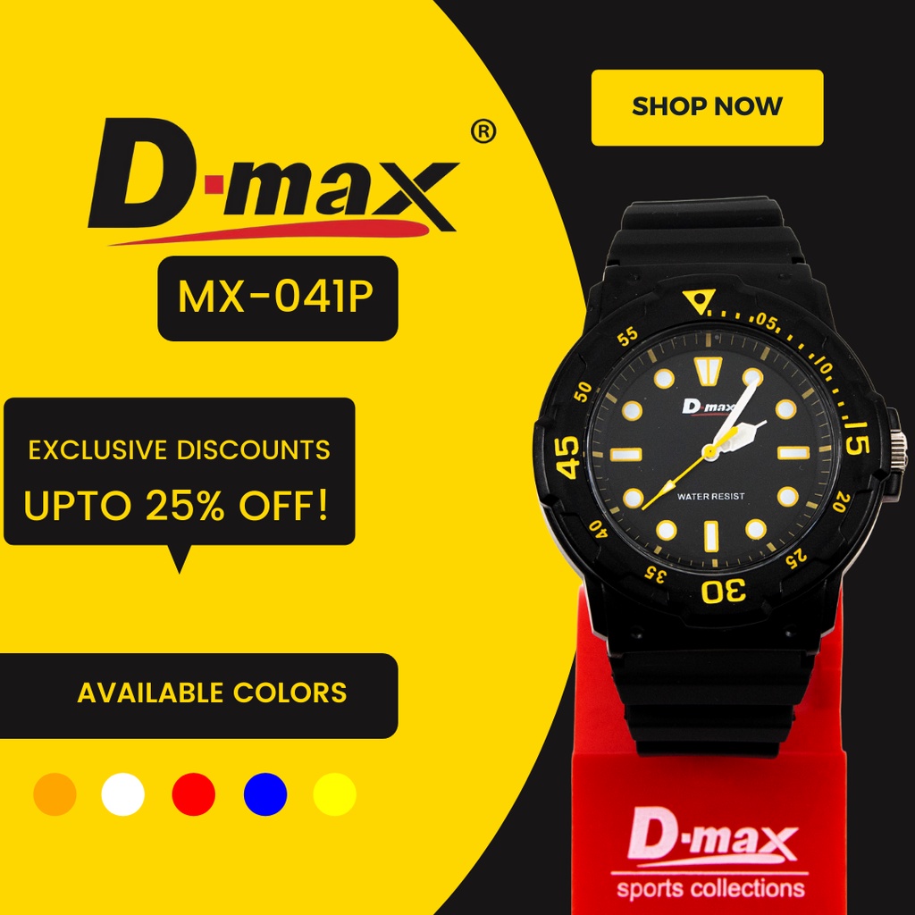 D-max Watch For Men MX-041P Mens Watch Quartz Luminous Water Resistant ...