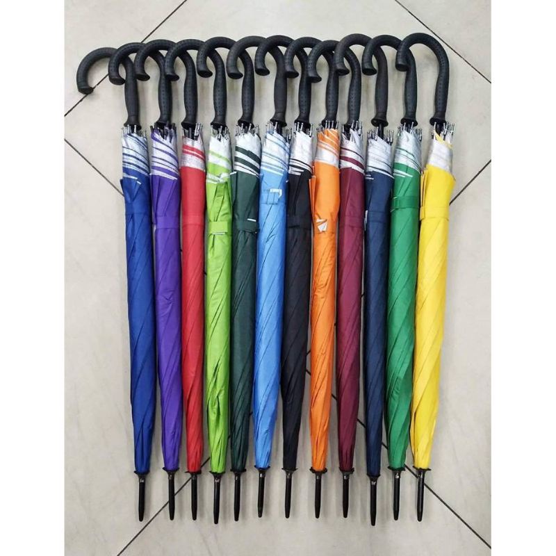 23inches (Bawal order 1pcs)ASSORTED COLOUR UV PLAIN LONG UMBRELLA ...