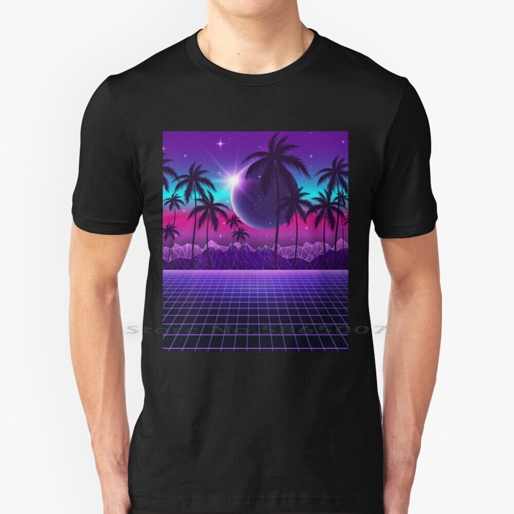 Twilight Retrowave T Shirt 100% Cotton Synthwave Dreamwave Sunset Beach ...