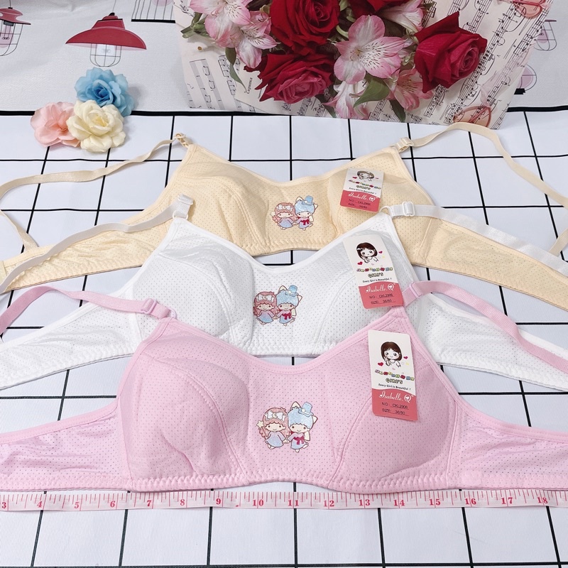COD Girl's Angel Baby Bra (3 pieces) Breathable children's underwear 8 ...