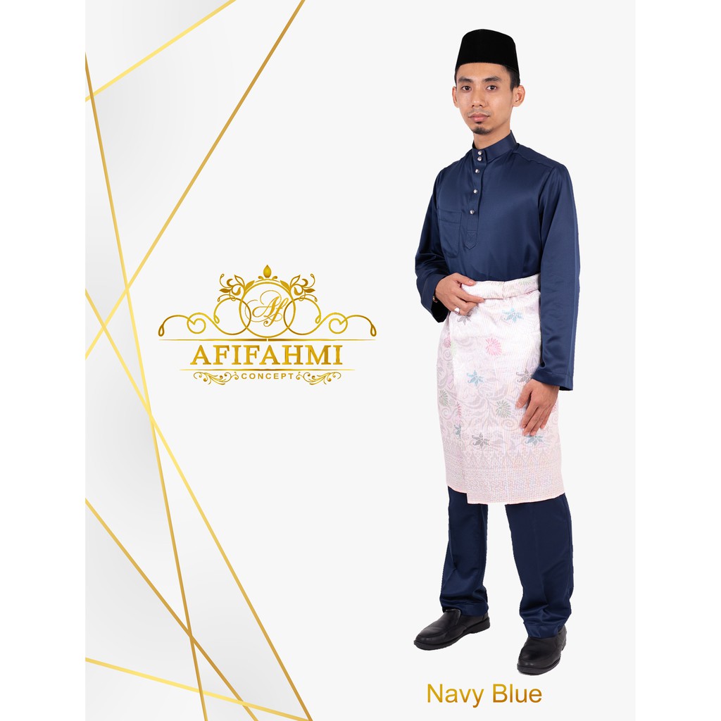 Baju Melayu Exclusive Raya 2025 Navy Blue Sedondon Ayah Anak- Cutting ...