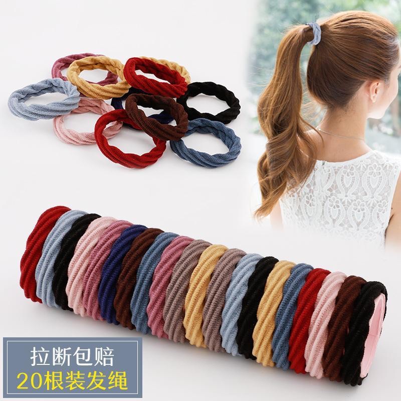 20PCS/Can Elastic Hair Bands Basic Tie Scrunchie Ponytail Rubber ...