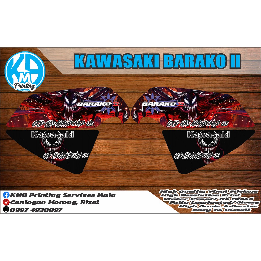 Kawasaki Barako 2 Venom Design Sticker Decals | Shopee Philippines