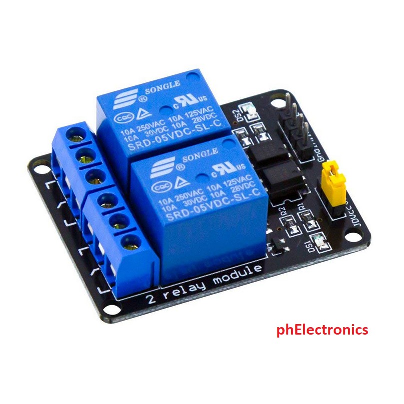 2 Channel 5V 10A Relay Module Board Coupling Optocoupler High Trigger ...