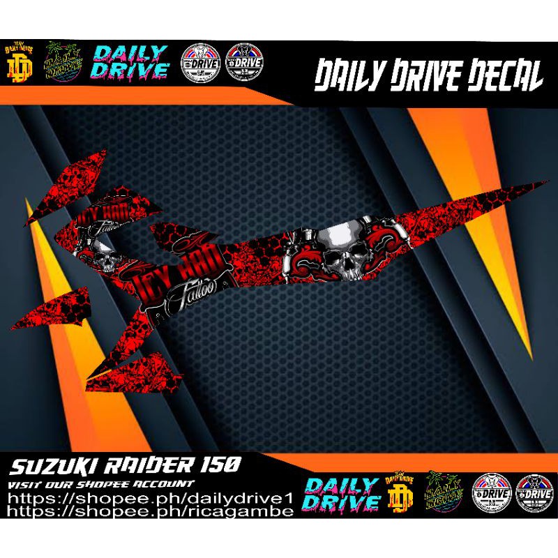 Suzuki Raider 150 Decal ( Skull design / red design ?/) | Shopee ...