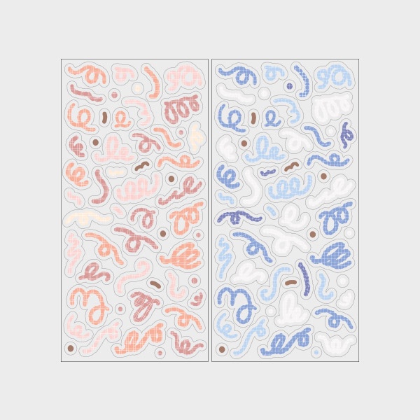 Daiso Korea New UV Seal Sticker Pack /Toploader Deco Sticker Korea Cute Sticker (2Type / 2Pcs ...