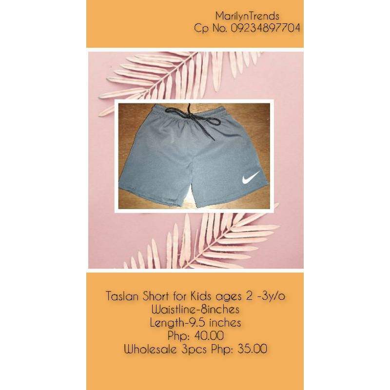 Taslan Short for Kids with pockets ages 2 to 8 years old (Unisex ...