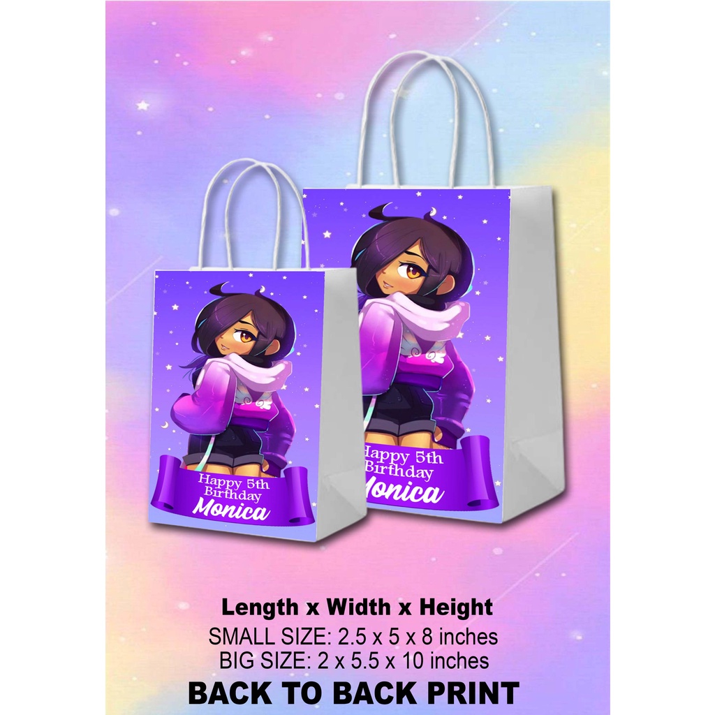 Aphmau theme customized lootbag/ paperbag 10pcs | Shopee Philippines