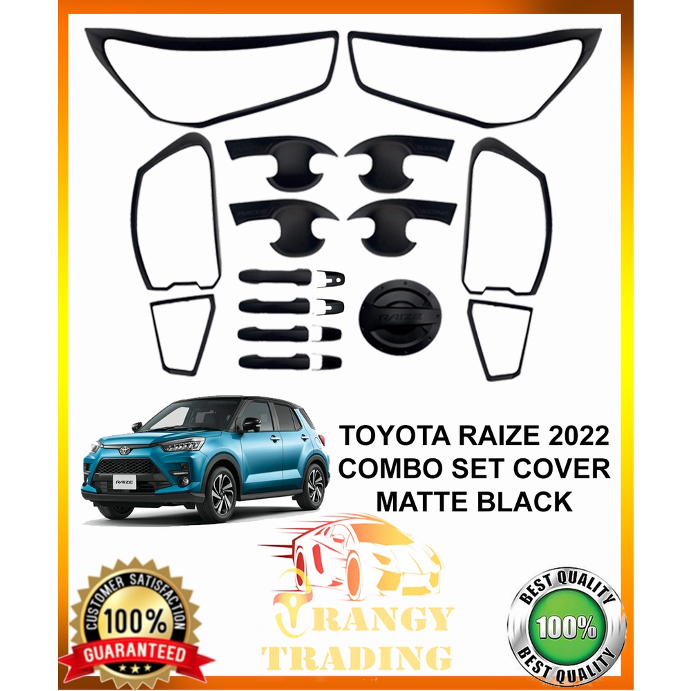 Toyota Raize 2022 to 2024 Garnish Combo Set Cover MATTE BLACK 2023 ...