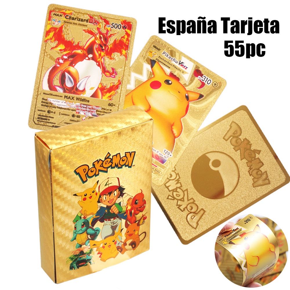 54ps English / Spanish Pokemon Cards Game Metalicas Collection Metal GX ...