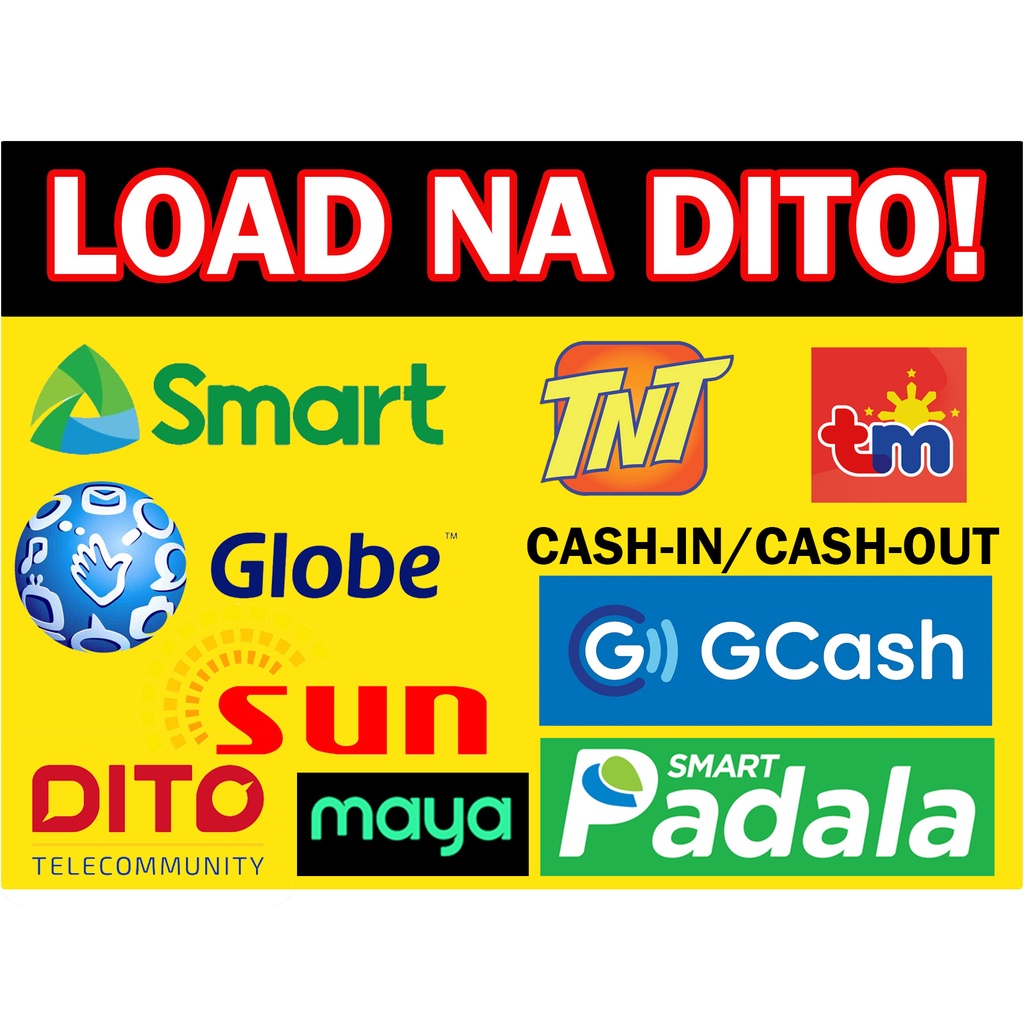 Load na Dito Cash-in Cash Out Gcash Loading Station - Laminated Signage ...