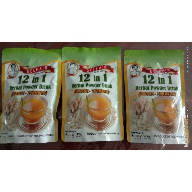 Delfa's 12 in 1 herbal powder drink (Ginger Turmeric) | Shopee Philippines