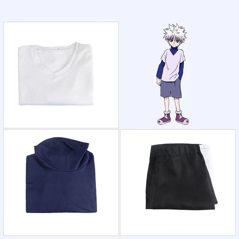 HUNTER×HUNTER Killua Zoldyck Cosplay Costume Uniform Suit Full Set Outfit and wig | Shopee ...