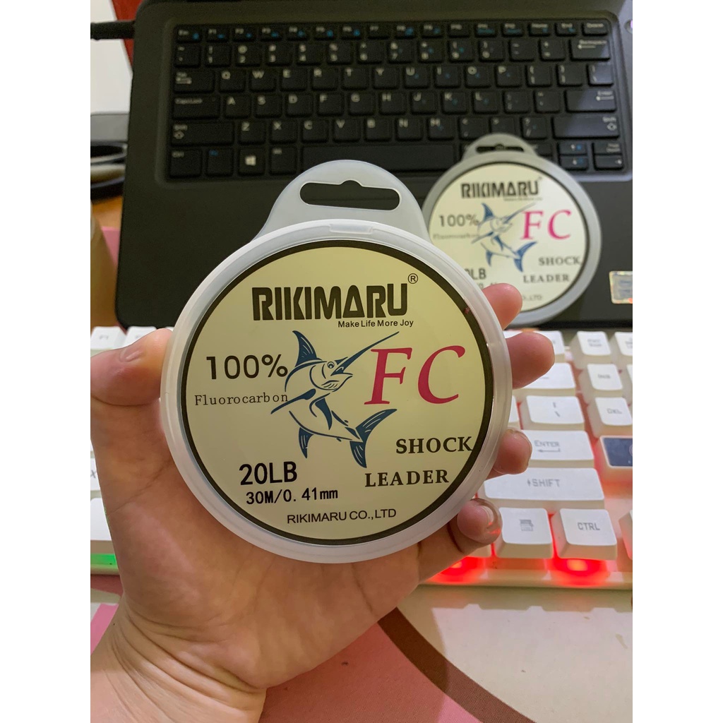 RIKIMARU "Tuna Pure Fluoro" 100% Fluorocarbon 30m Rice White Shock ...