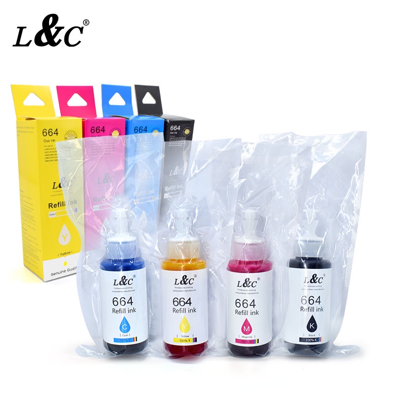 L&C Refill ink 664 Ink Dye Ink For Printer L120 L121 L101 L210 L360 ...