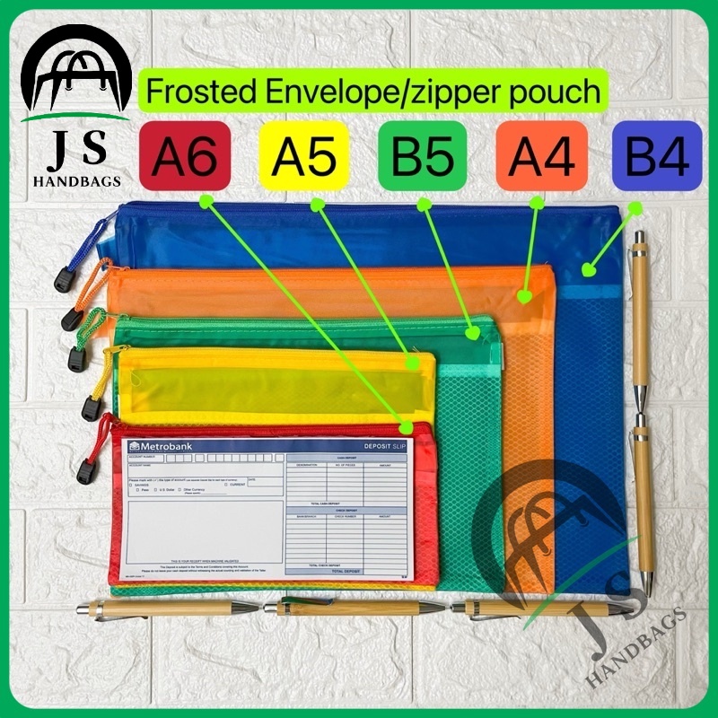 1 Pc Frosted Envelope (A6 A5 B5 A4 B4) Waterproof Zipper Bag Dustproof ...