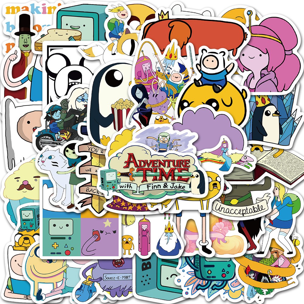 50PCS Cartoon Adventure Time Waterproof Girl Stickers Skateboard ...