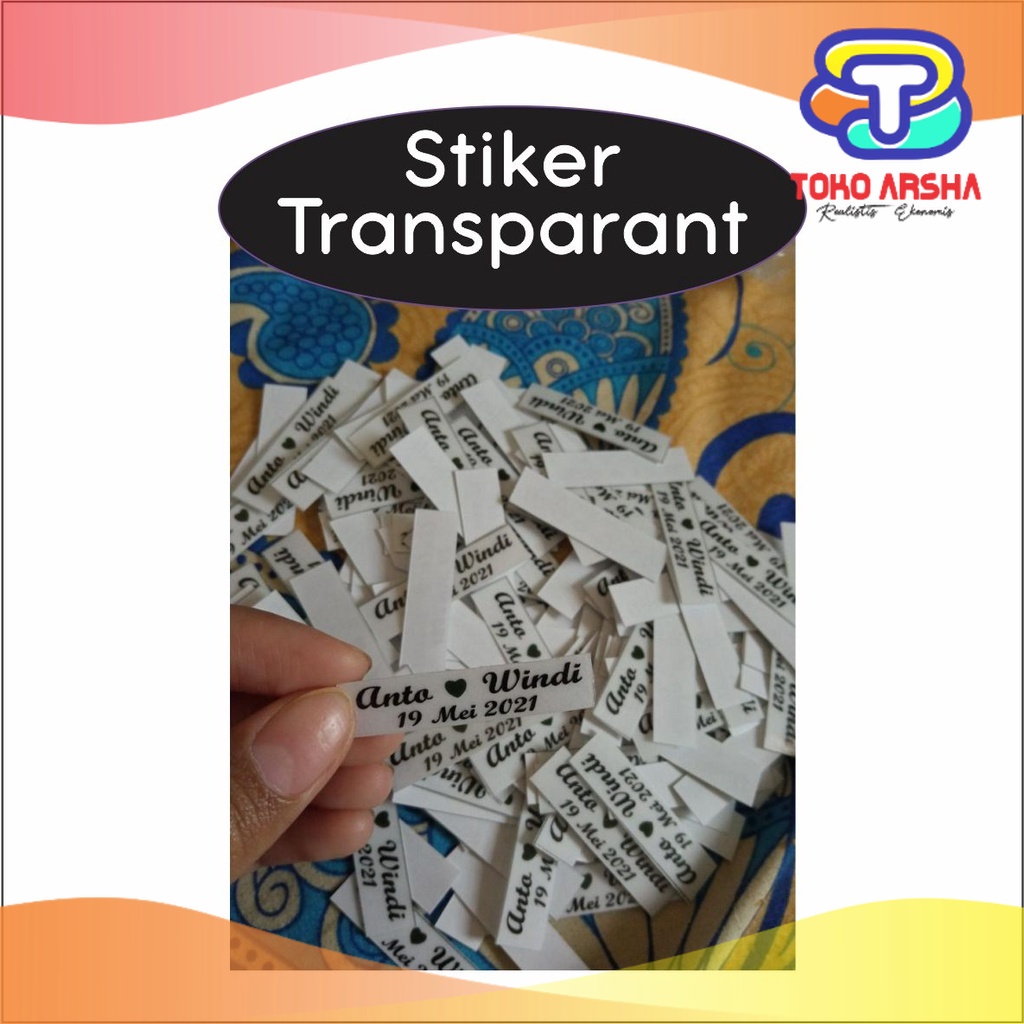 Transparent name label stickers, wedding souvenirs, wedding stickers ...