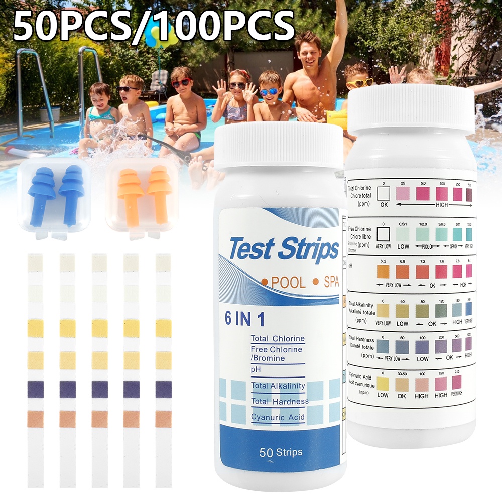 50pcs/bottle 6 In 1 Water Test Paper Drinking Water Test Strip PH ...