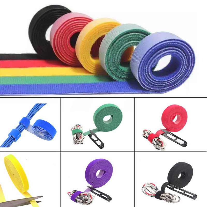 1m Back-to-back colorful sticky storage cable management tape | Shopee ...