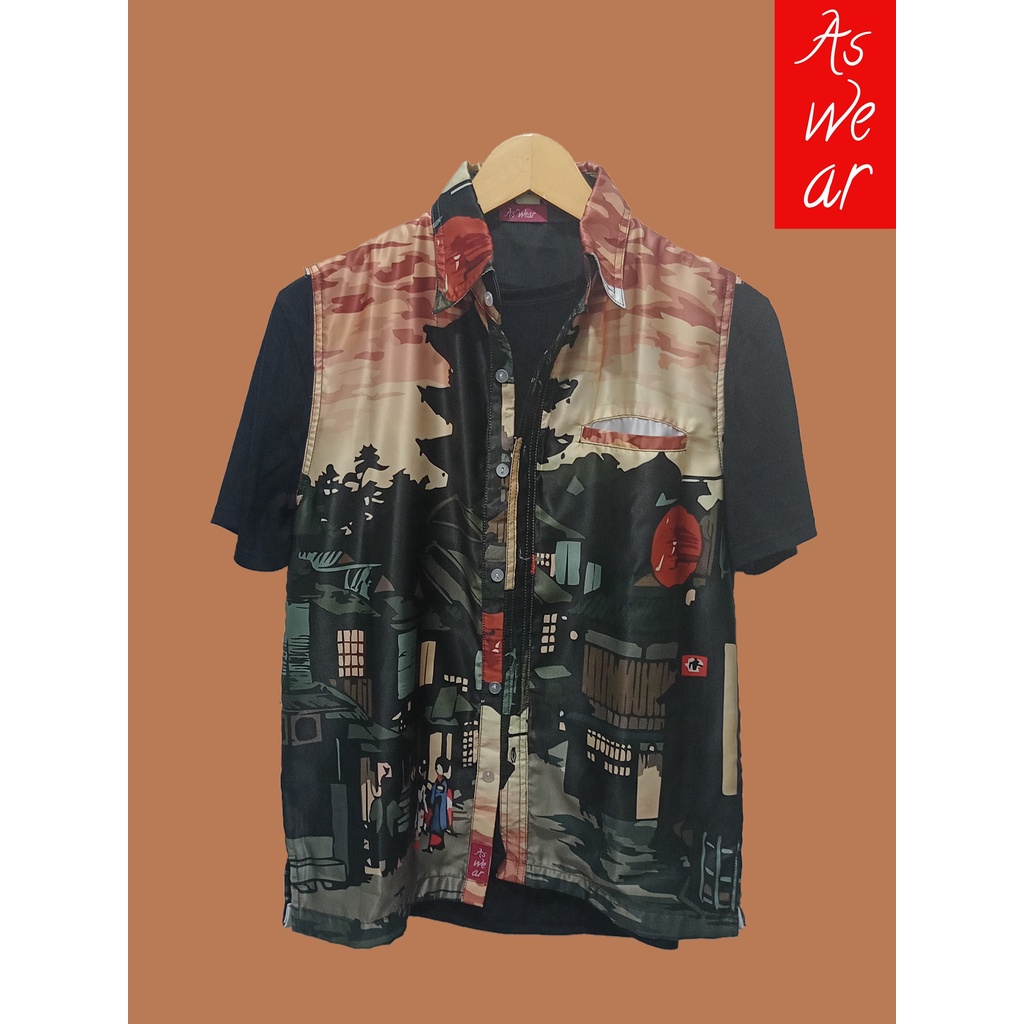 KEMEJA Japanese motif Men's Shirt Vest Size S - 4L (as wear) | Shopee ...