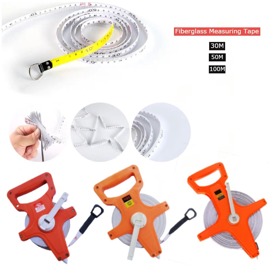 Fiberglass Measuring Tape Rolled Tape 30m, 50m, 100m | Shopee Philippines