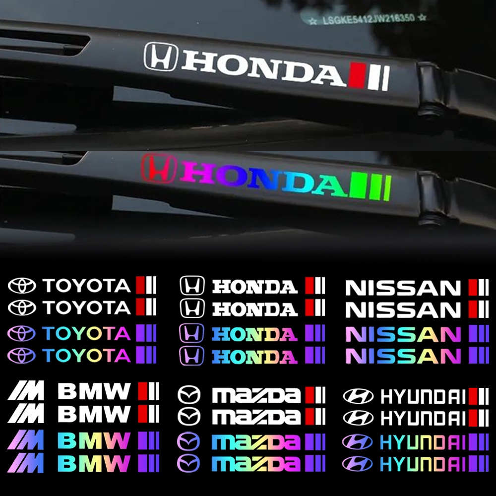 1 Set Reflective/Laser Car Brand Logo Sticker Wiper Decoration ...