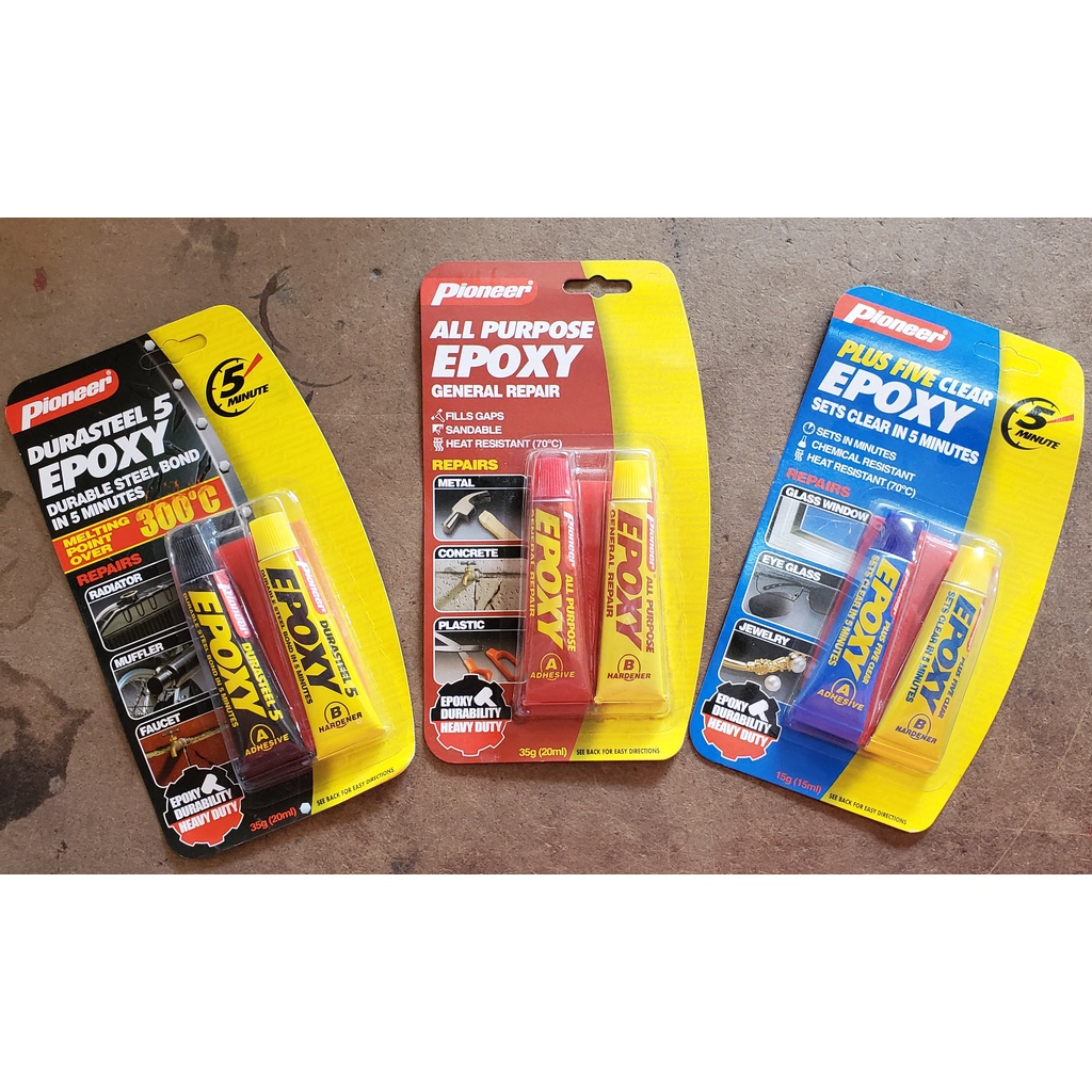PIONEER EPOXY PACKS - ALL PURPOSE GENERAL REPAIR / DURA STEEL 5 / PLUS ...