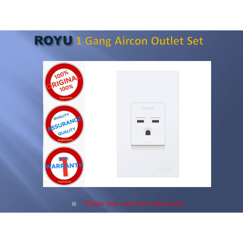 ROYU 1 GANG AIRCON OUTLET, WIDE SERIES | Shopee Philippines