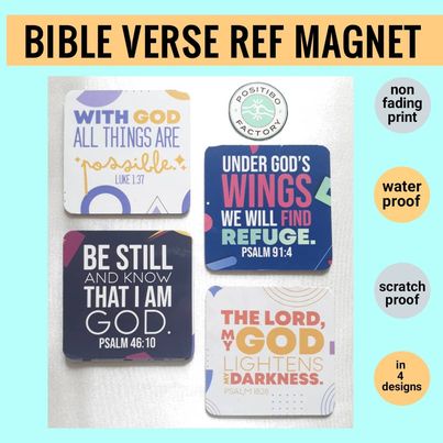 Bible Verse Ref Magnet Square Type in 4 Designs | Shopee Philippines