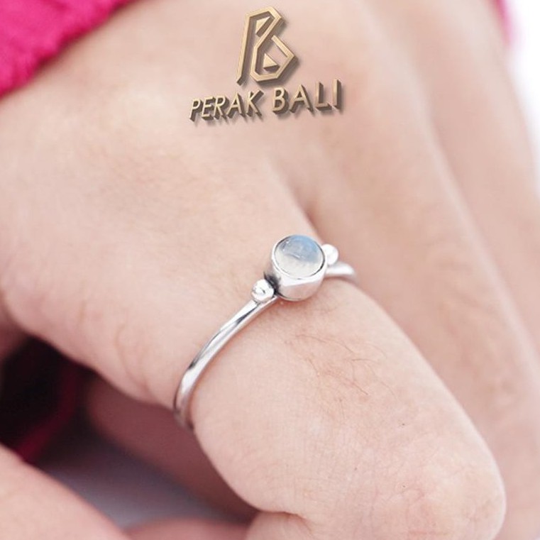 Women's Ring Genuine Silver 925 Natural Stone Moonstone Mini Jawan ...