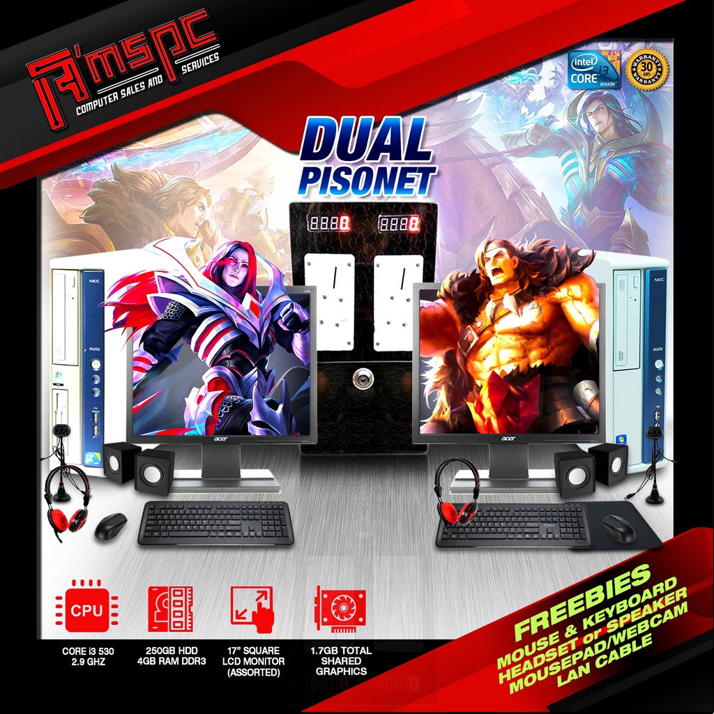 Starter Twin Pisonet Package Intel Core i3 250gb hdd sata 8Gb ddr3 ...
