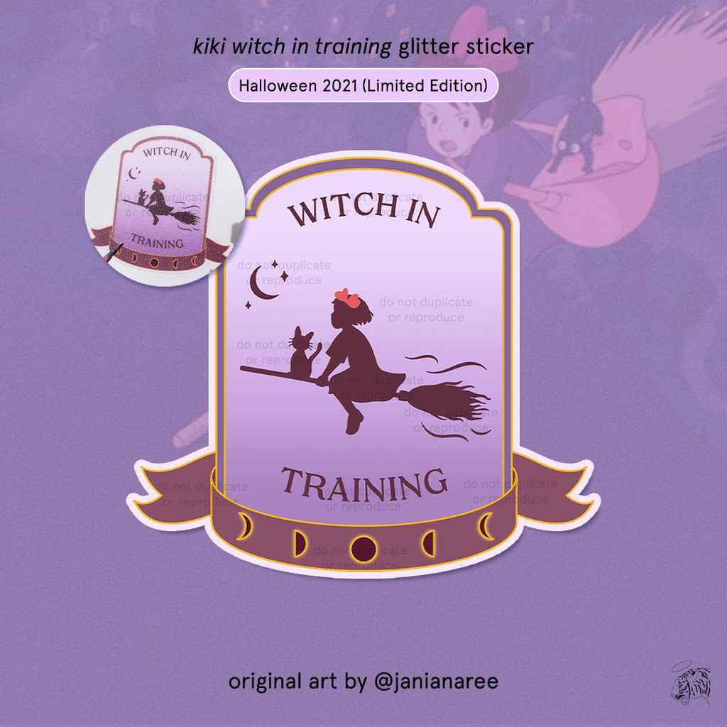 Kiki Witch in Training Glitter Sticker Halloween 2021 (Tags: Kiki's ...